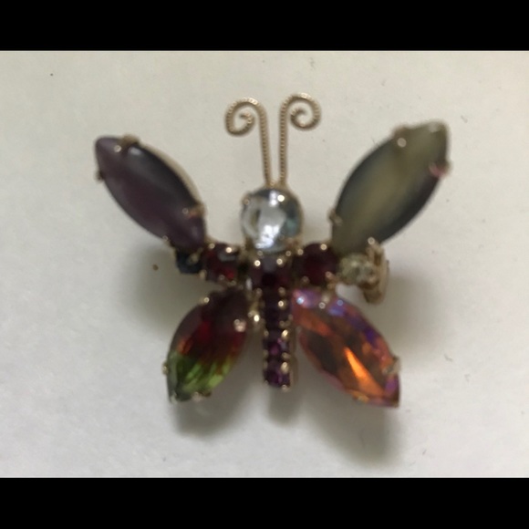 Jewelry | Vintage Gemstones Butterfly Brooch Or Pin | Poshmark
